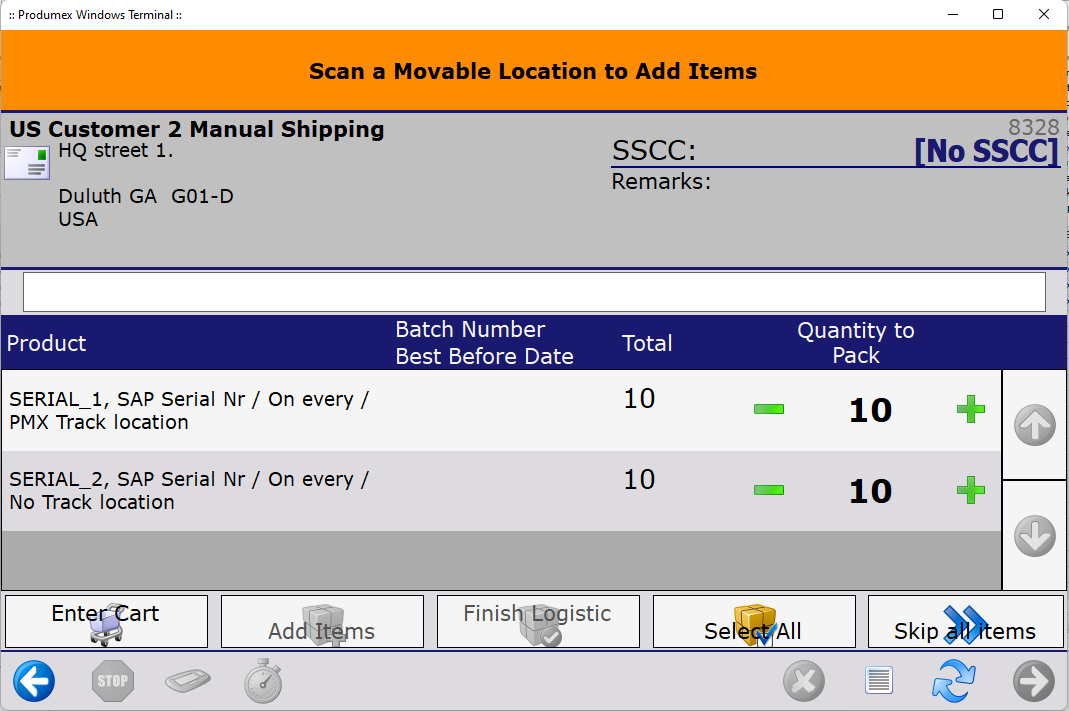 PRODUMEX WMS - Packing serial numbers – Boyum Help Center