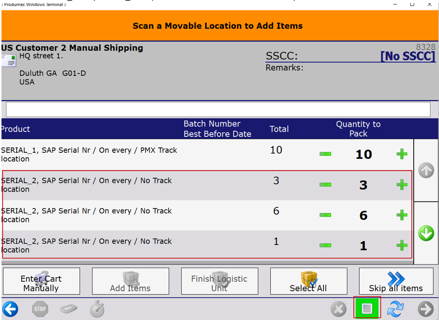 PRODUMEX WMS - Packing serial numbers – Boyum Help Center