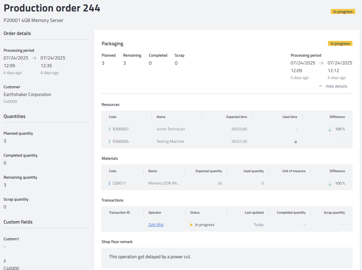 Managing production orders created in SAP Business One – Boyum Help Center